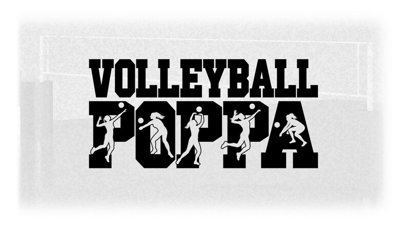 Sports Clipart: Black Bold Varsity Style Words "volleyball Poppa" With ...