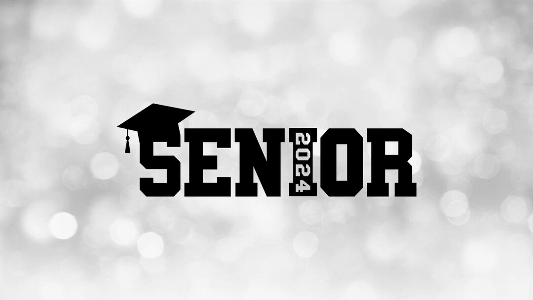 Education Clipart: Black Bold Word senior With - Etsy