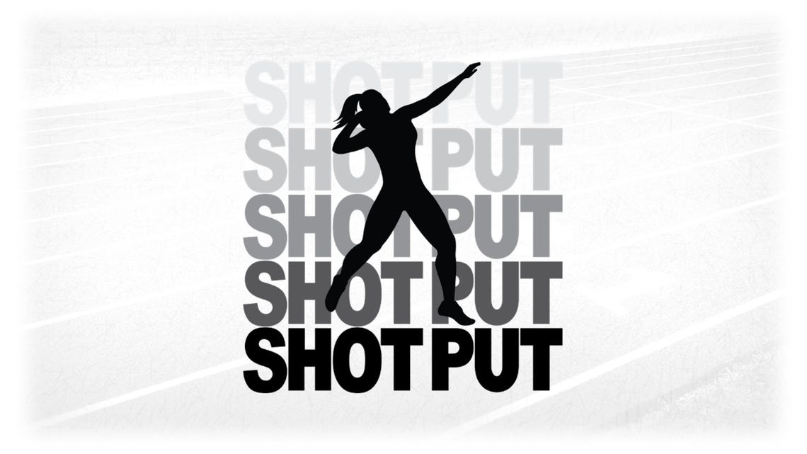 Sports Clipart: Track & Field - Gray Shaded Words "shot Put" With Black ...