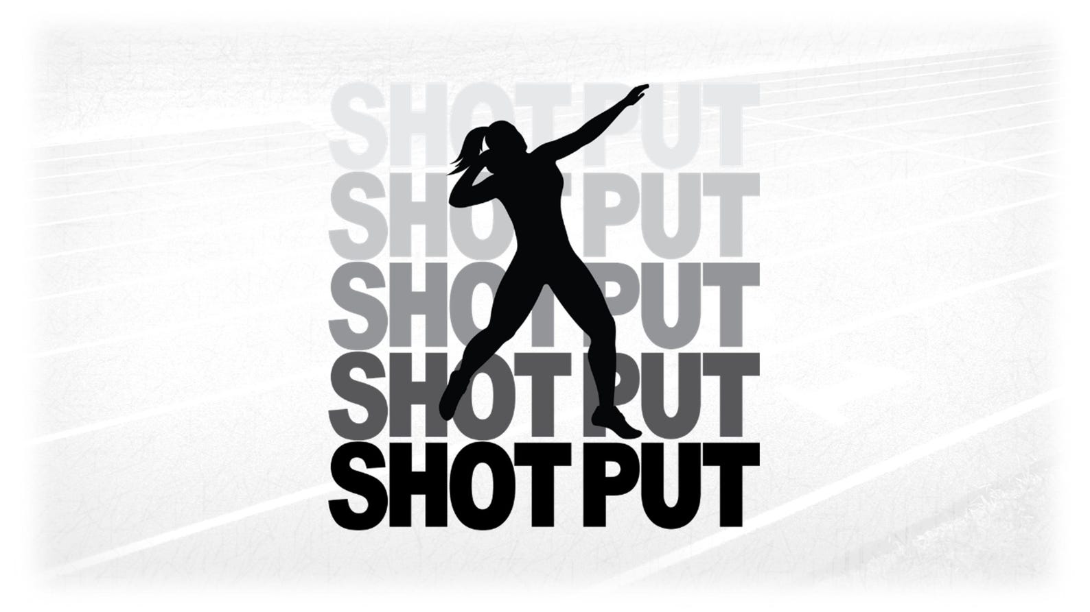Sports Clipart: Track & Field - Gray Shaded Words "shot Put" With Black ...