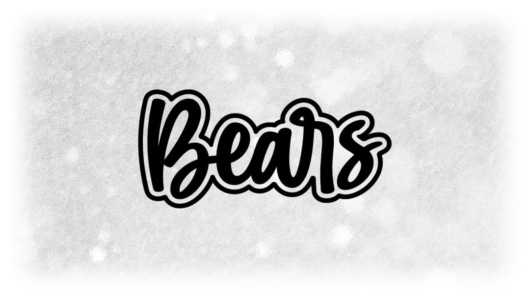Sports Clipart: Black Bold "bears" Team Name in Fun Script Style With Outline - Change Color ...