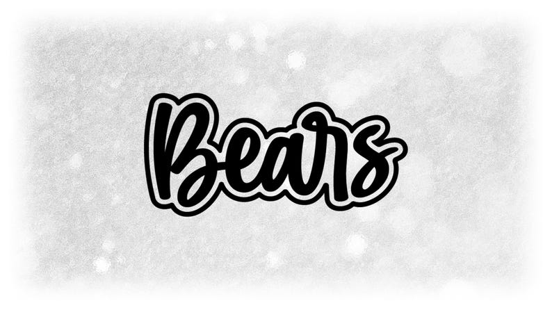 Sports Clipart: Black Bold "bears" Team Name in Fun Script Style With ...