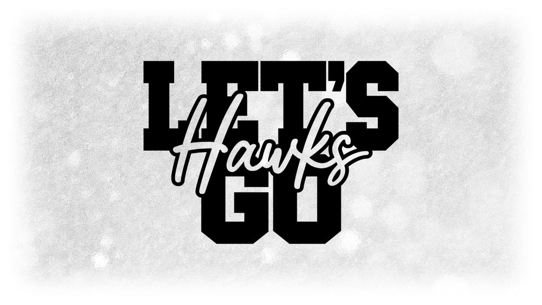 Sports Clipart: Black Capitalized Words "let's Go" With Cutout of ...