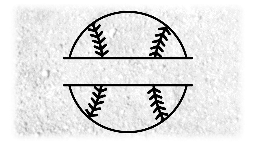 Sports Clipart: Large Black Outline Split Softball or Baseball Name ...