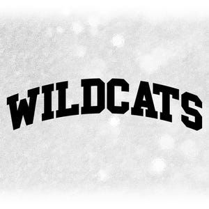 Sports Clipart: Black Arched "wildcats" Team Name in Bold Collegiate ...
