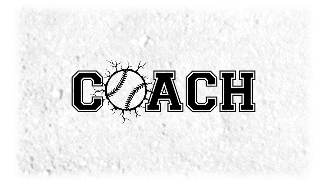 Sports Clipart: Black Word "coach" in Collegiate Block Type W/ Cracked ...