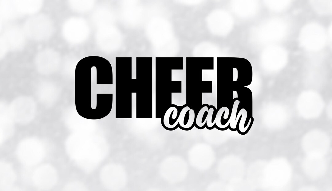 Sports Clipart: Black Bold Word "cheer" With Script Word "coach" Cutout ...