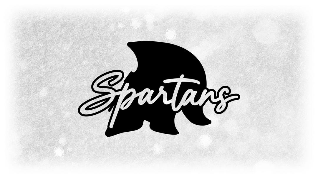 Sports Clipart: Black Script "spartans" Team Name Cutout of Silhouette ...