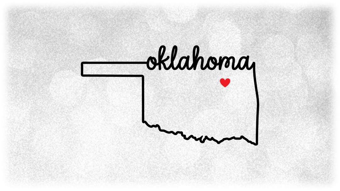 Geography Clipart: Black Outline of the State of Oklahoma Labeled in ...