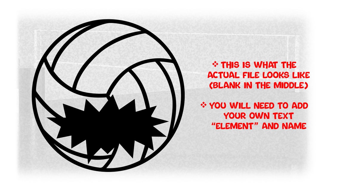 Sports Clipart: Black Blank Volleyball With Cracked Open Name - Etsy