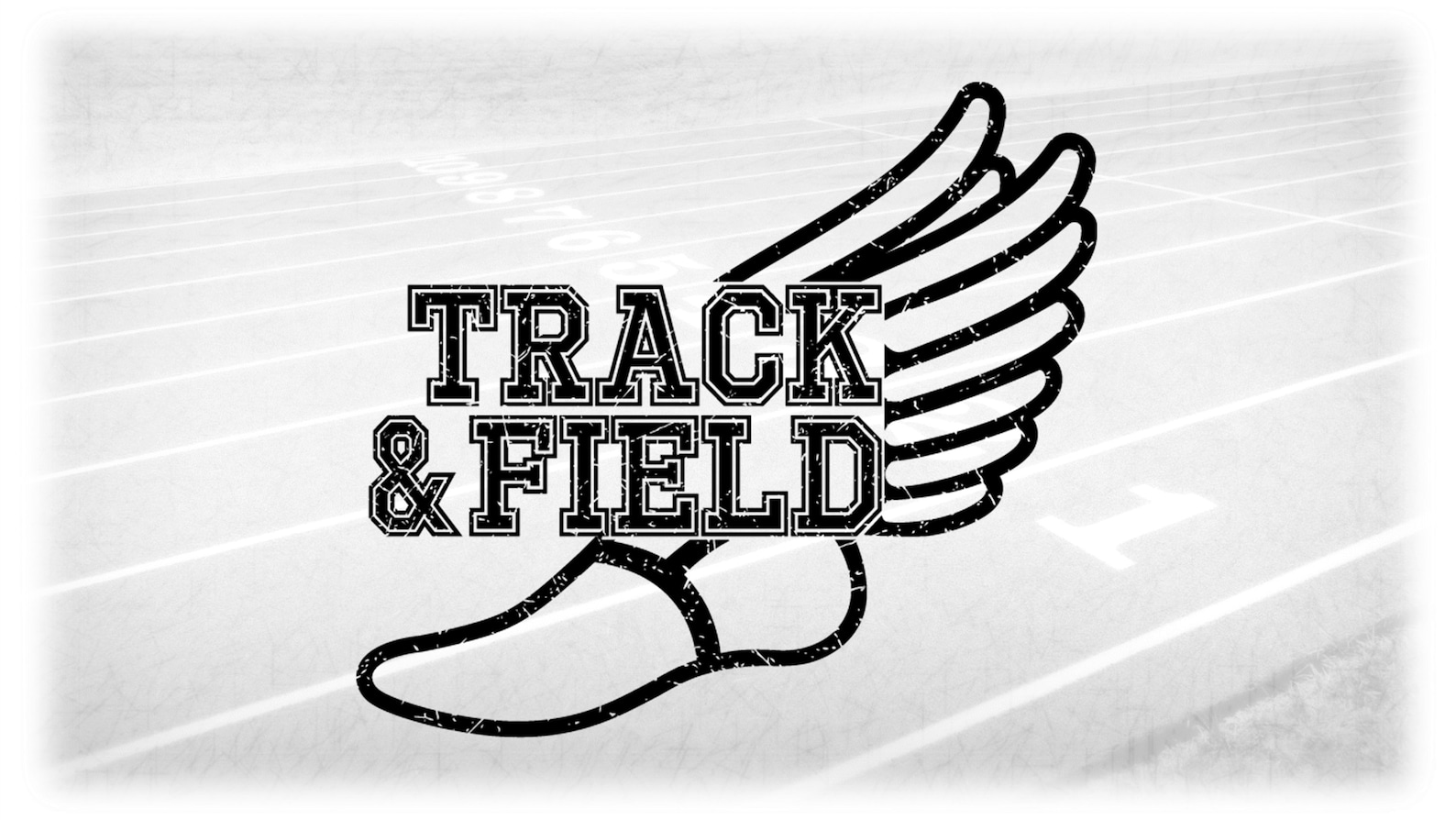 Sports Clipart: Black Distressed / Grunge Varsity Style Words "track ...