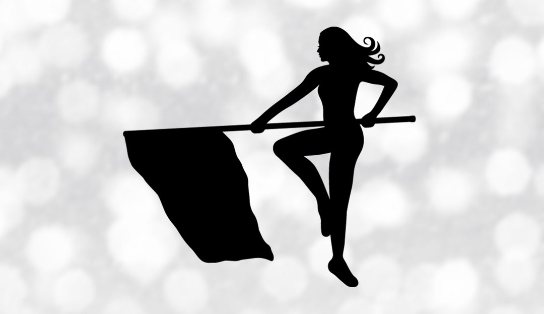 Sports Clipart: Black Silhouette of Color Guard Twirler Standing With ...