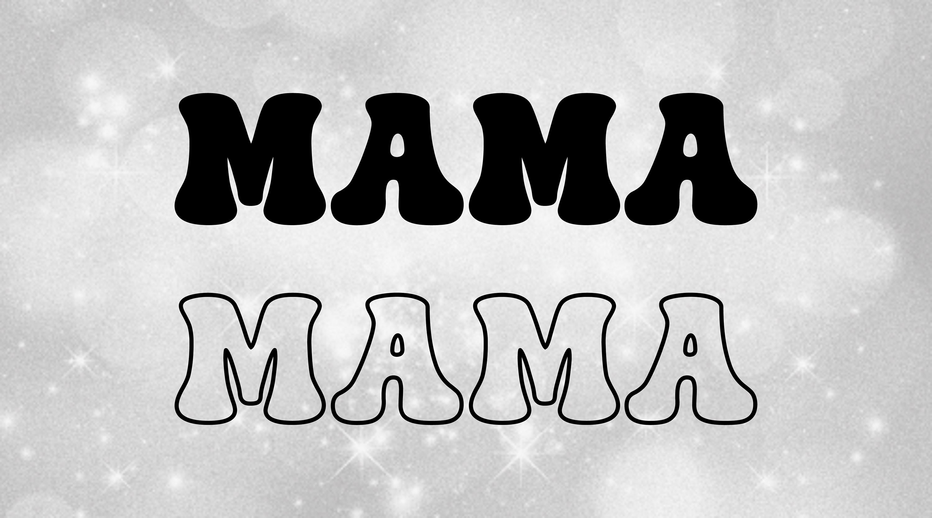 Family Clipart: Word mama in Groovy Retro Style in - Etsy UK
