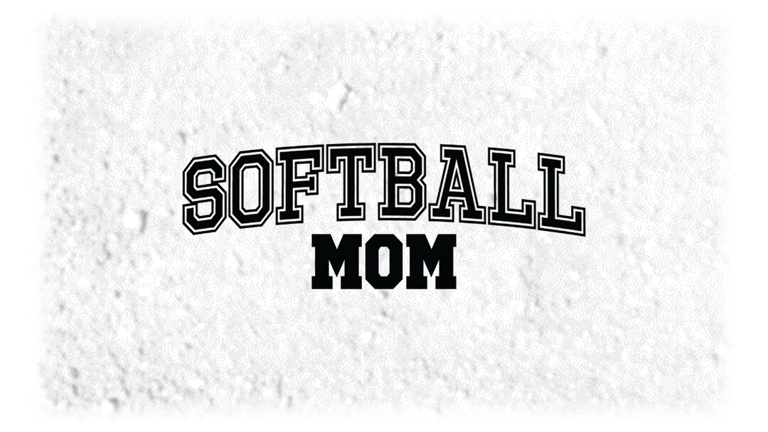 Sports Clipart: Black Arch Word "softball" in Varsity Outline & Word ...