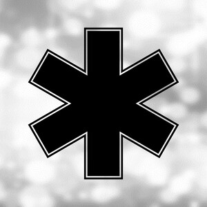 Medical Clipart: Basic Blank Black Star of Life Symbol for Emergency ...