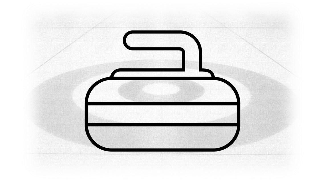 Sports Clipart: Simple Black Outline of Curling Stone With Handle and ...