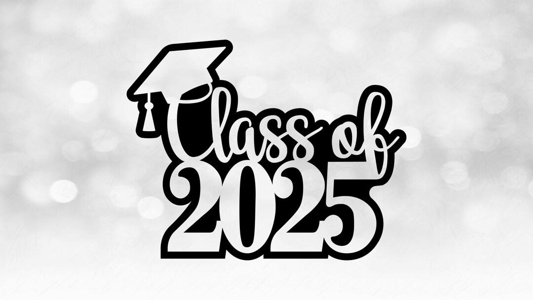 Educational Clipart: Words "class of 2025" in Connected Fancy Fonts ...