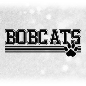 Sports Clipart: Black Bold "bobcats" Team Name in Varsity Style Above ...