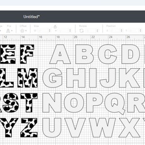 Word Clipart: Black Cow Print or Spot Patterned Alphabet Grouped on ONE ...
