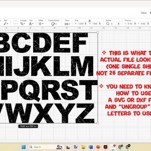 Word Clipart: Black Distressed Alphabet Letter Templates Grouped on ONE ...