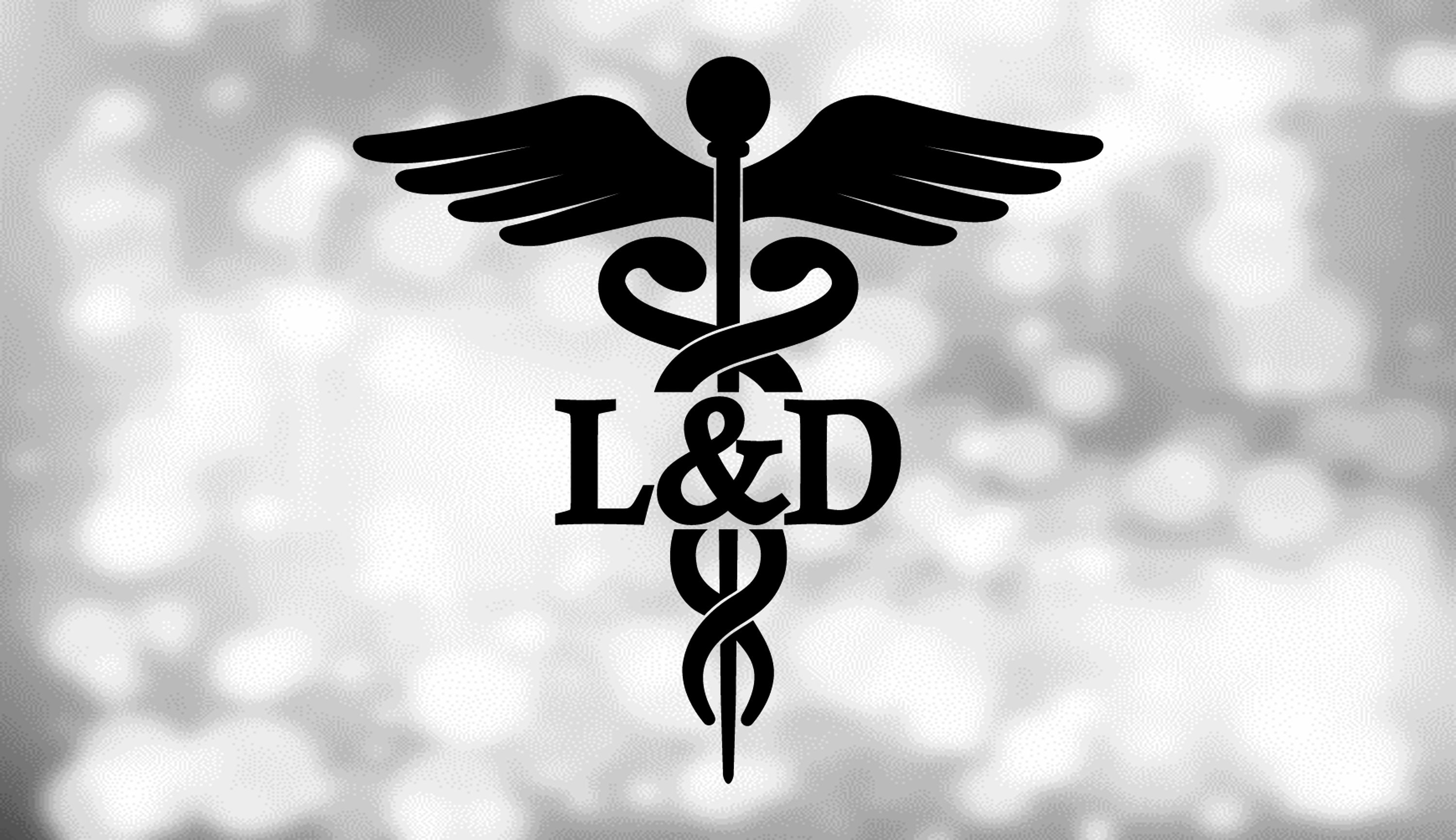 Medical Clipart: Black Medical Caduceus Symbol Silhouette With L&D for ...