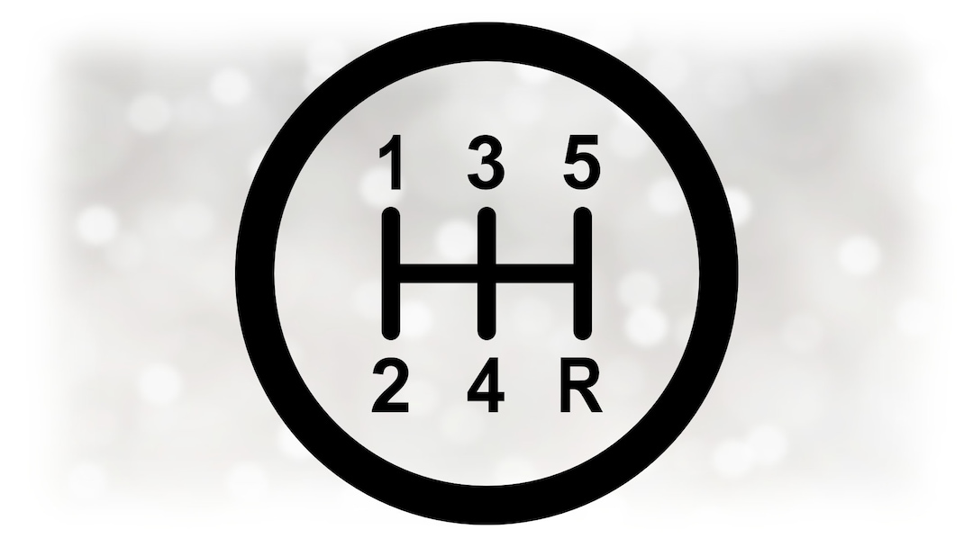 Car / Automotive Clipart: Black Round Circle 5-speed Manual / Stick ...