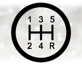 Car / Automotive Clipart: Black Round 5-speed Manual / Stick | Etsy