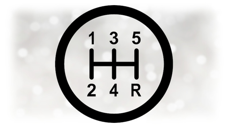 Car / Automotive Clipart: Black Round Circle 5-speed Manual / - Etsy