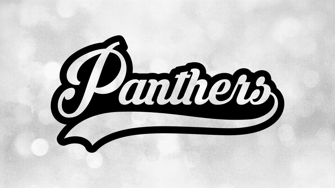 Sports Clipart: Black Cutout "panthers" Team Name in Fancy Script ...