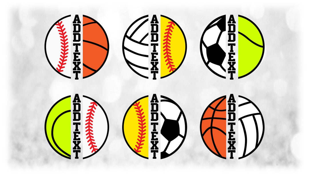 Sports Clipart: Mix & Match Split Name Sports Balls for Baseball ...