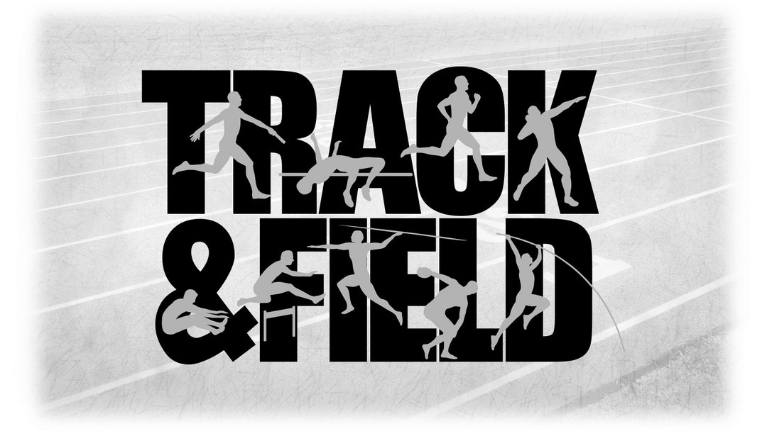 Sports Clipart: Black Words track & Field W/ Gray Overlays of Male ...