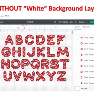 Word Clipart: Red Candy Cane Stripe Alphabet Letter Templates - Etsy