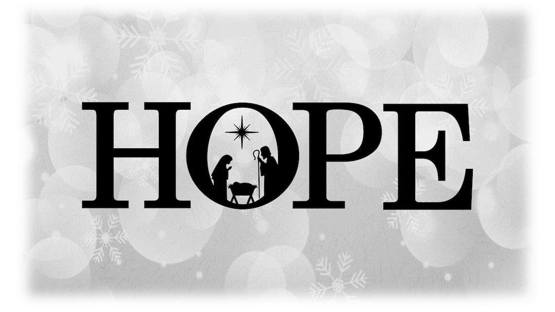 Holiday Clipart: Christmas Theme Black Word "hope" in Fancy Letters W ...