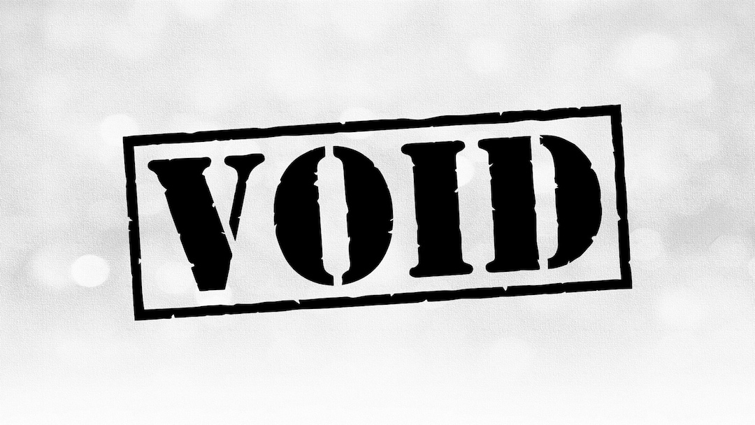 Shape Clipart: Large Easy Word "void" Ink Stamp in Distressed or Grunge Black W/ Clear Show ...