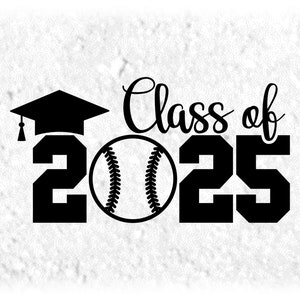 Educational Clipart: Black Words class of 2025 in Script & Bold Varsity ...