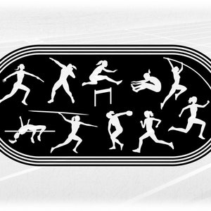 Sports Clipart: Black Running Track to Scale With Cutouts of Female ...
