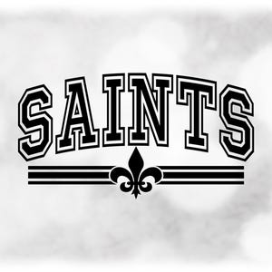 Sports Clipart: Black Arched College Varsity Team Mascot Name "saints ...