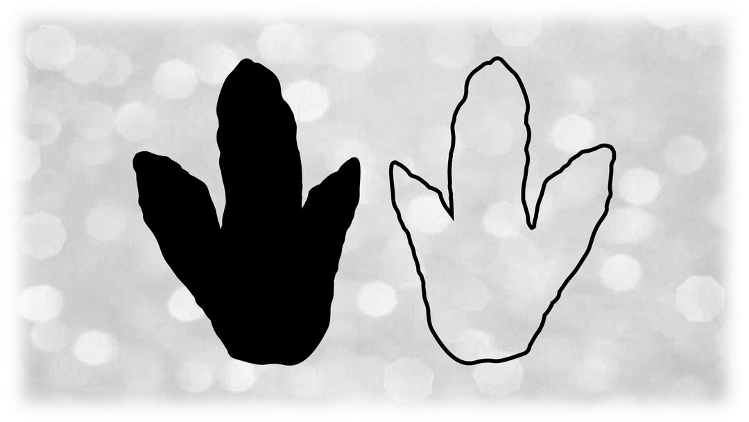 Animal Clipart: Dinosaur Tracks / Footprint Patterns in Black Solid and ...
