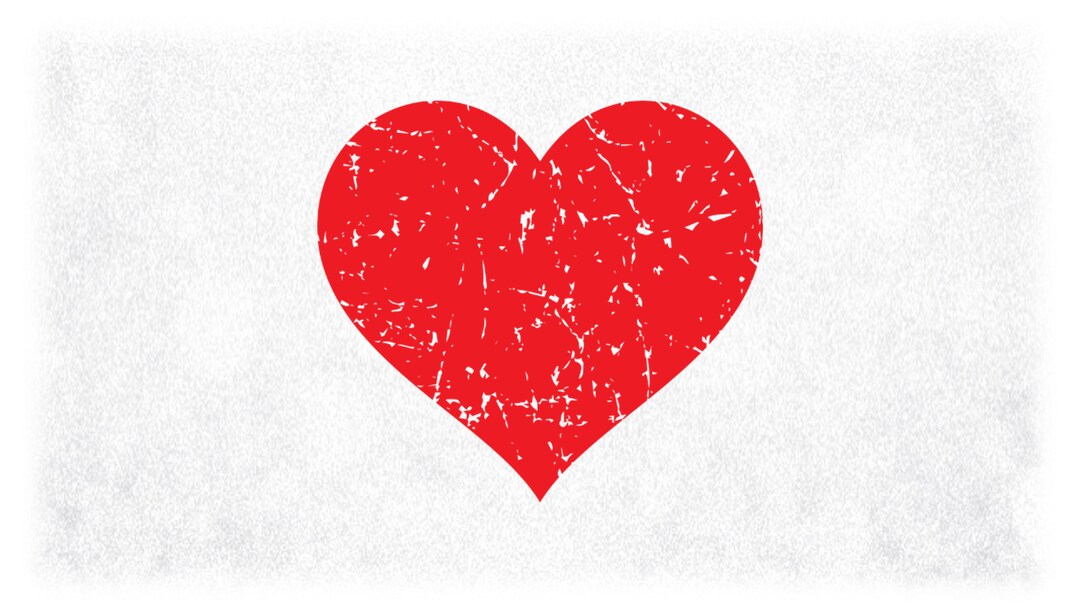 Shape Clipart: Distressed Red Heart Shape for Love Theme or Valentine's ...