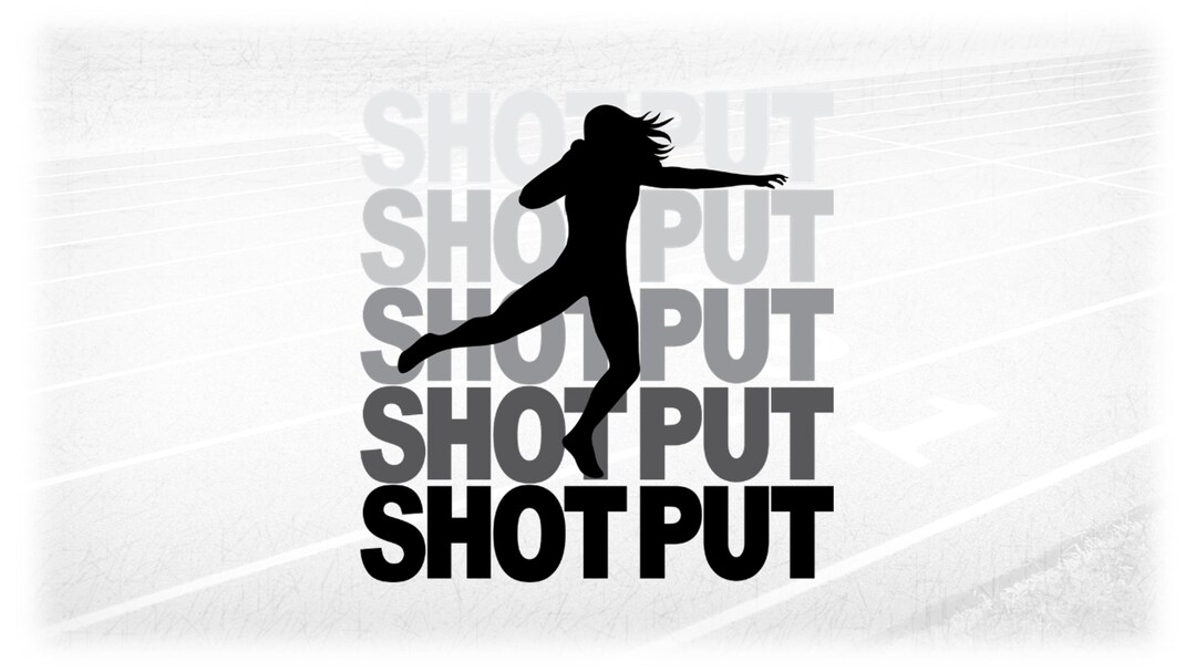 Sports Clipart: Track & Field - Gray Shaded Words "shot Put" With Black ...