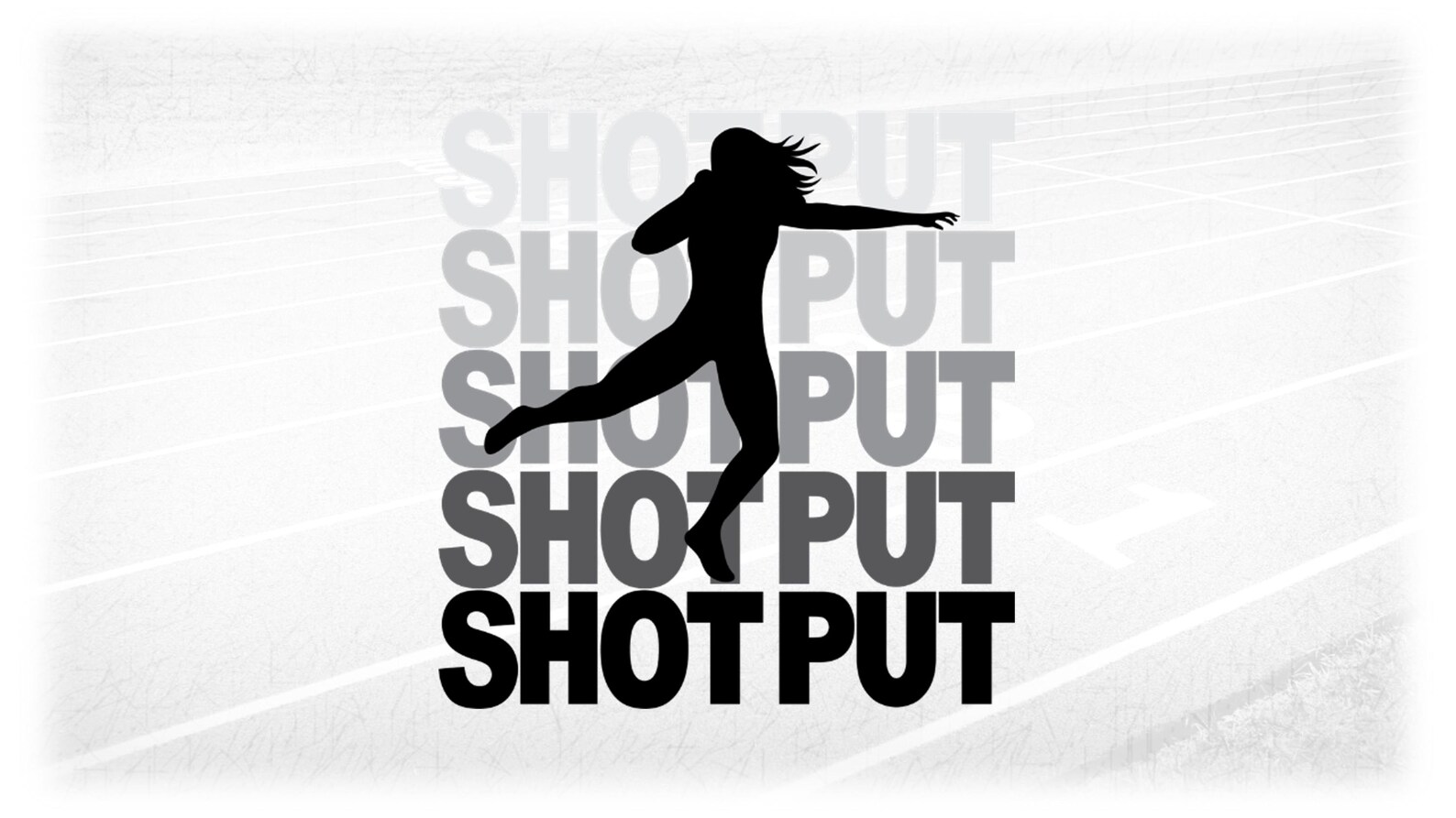 Sports Clipart: Track & Field - Gray Shaded Words "shot Put" With Black ...