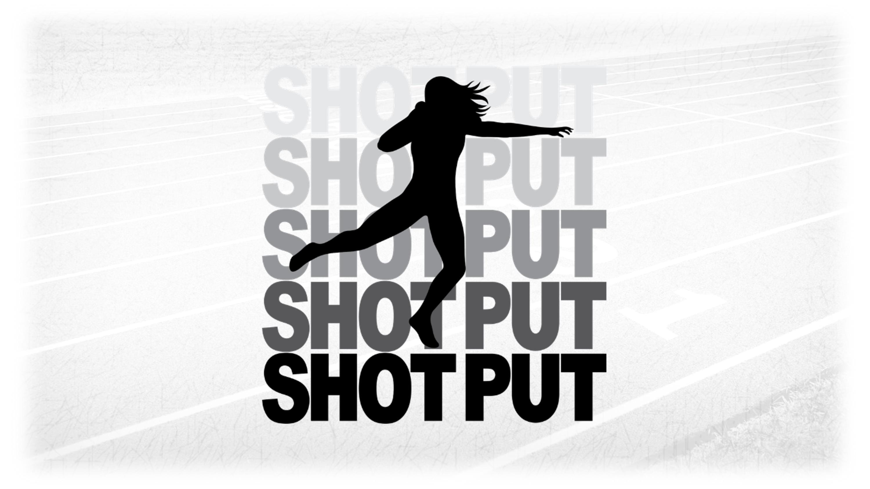 Sports Clipart: Track & Field - Gray Shaded Words "shot Put" With Black ...