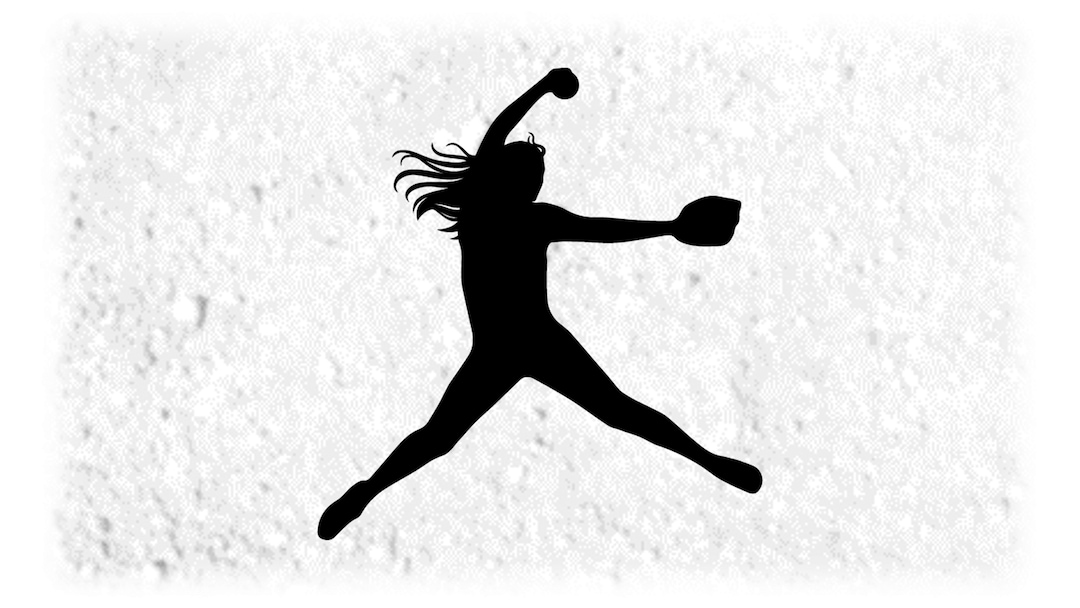 Sports Clipart: Black Silhouette of Female Softball Pitcher With Mitt ...
