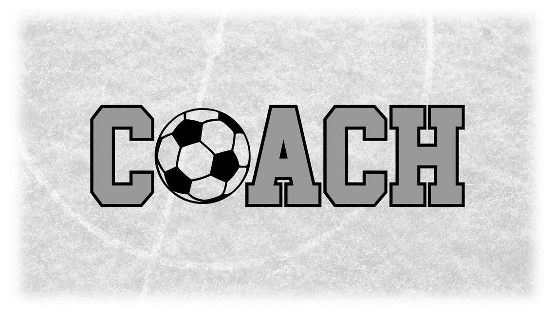 Sports Clipart: Gray on Black Layered Word coach - Etsy
