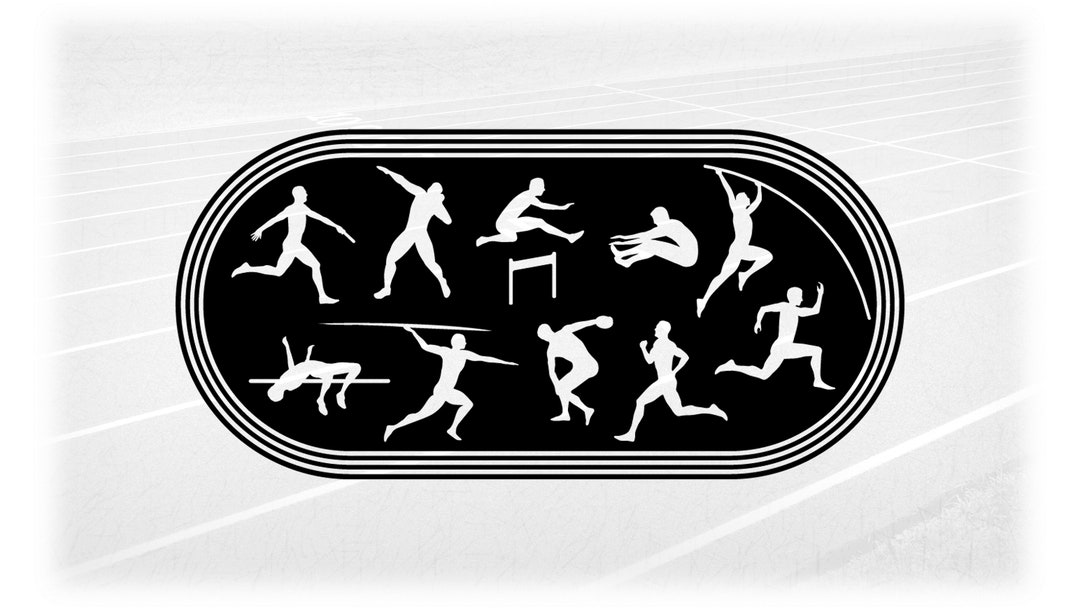 Sports Clipart: Black Running Track to Scale With Cutouts of Male ...