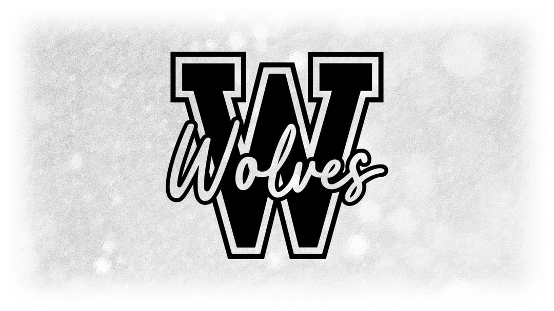 Sports Clipart: Black Script "wolves" Team Name Cutout of Large Varsity ...