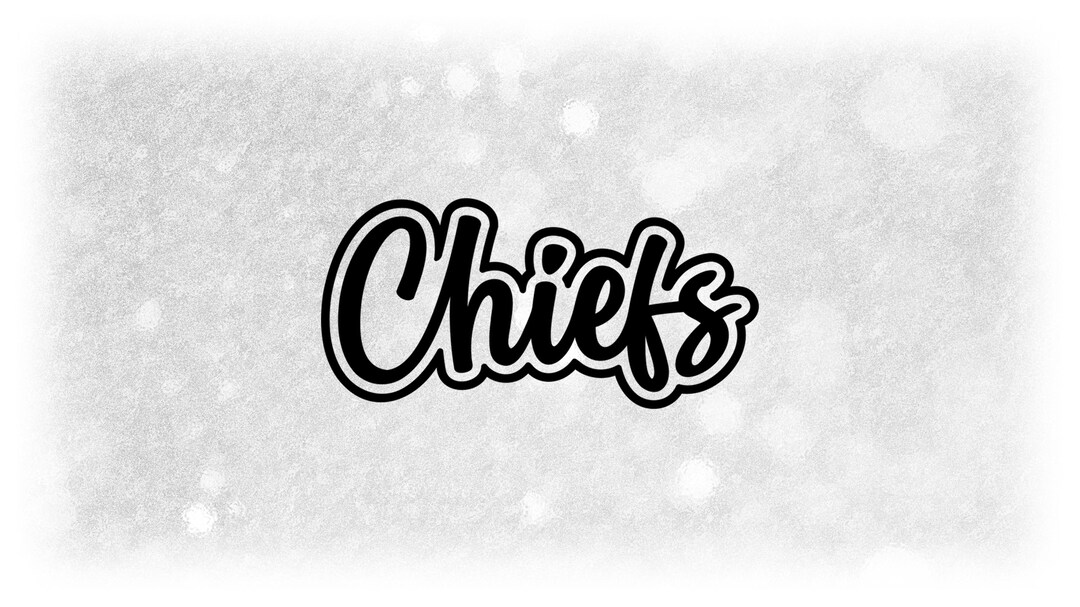 Sports Clipart: Black Bold "chiefs" Team Name in Fun Script Style With ...