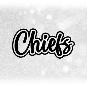 Sports Clipart: Black Bold "chiefs" Team Name in Fun Script Style With ...