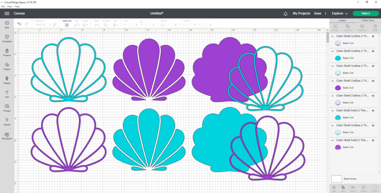 Animal Clipart Value Pack Bundle: Clam Shell Silhouette in Turquoise ...