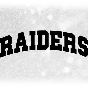 Sports Clipart: Black Arched "raiders" Team Name in Bold Collegiate ...